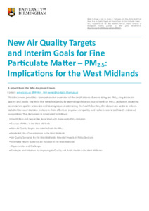 Greenwich Academic Literature Archive - New air quality targets and interim goals for fine ...